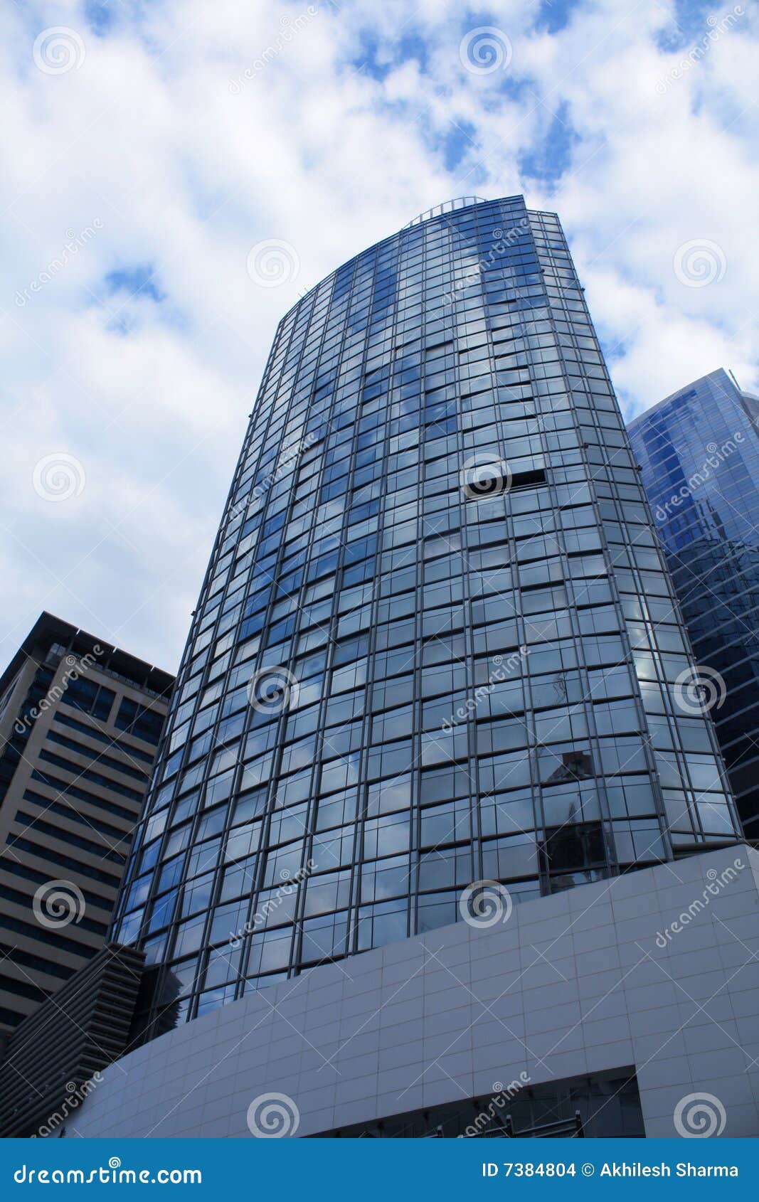 Corporate Skyscrapers in Blue with Reflections Stock Photo - Image of ...
