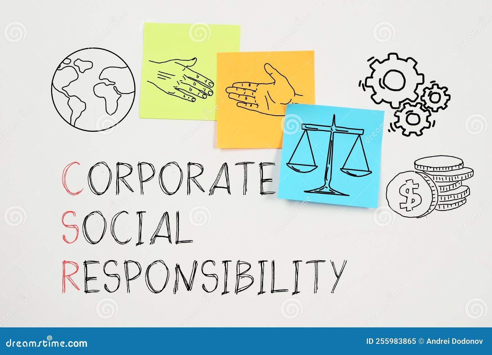 Corporate Social Responsibility CSR is Shown Using the Text Stock Image ...
