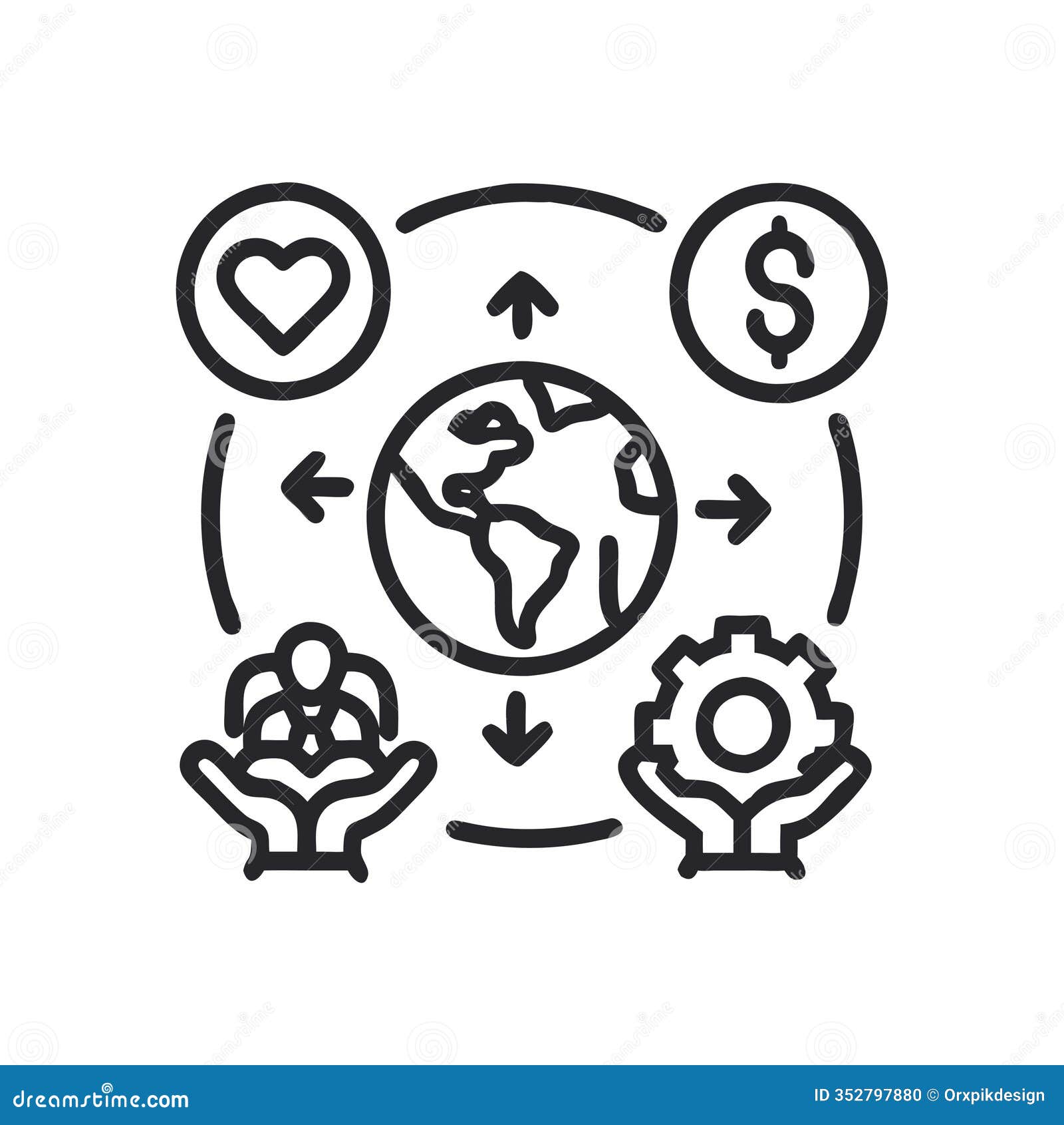 Corporate Social Responsibility Initiatives Design Stock Vector ...