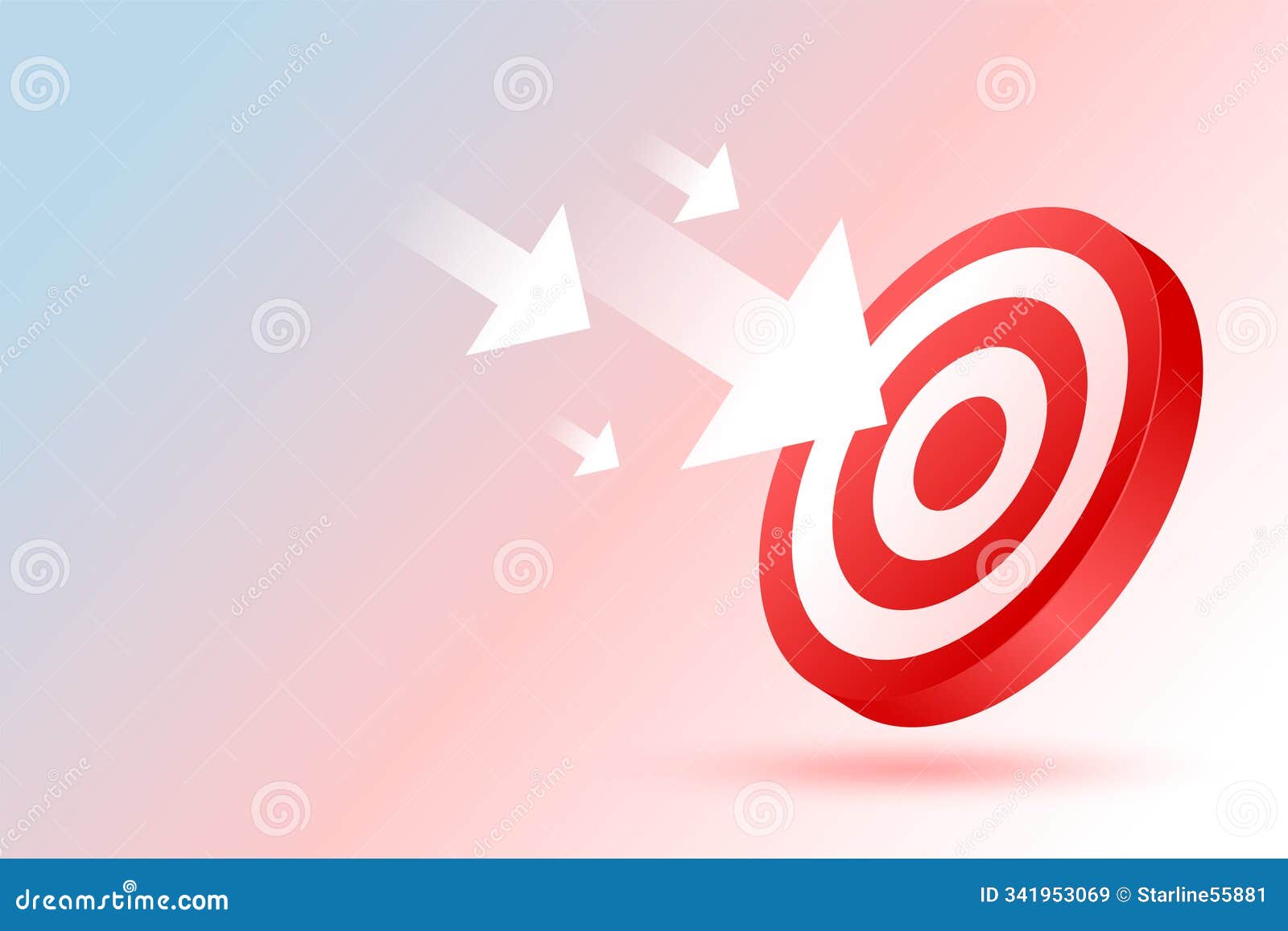 Corporate Strategy Target Board Hitting by Arrows Design Stock Vector ...