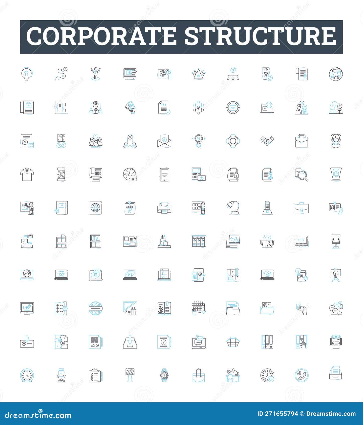 Corporate Structure Line Icons Collection. Hierarchy, Chain, Management ... Corporate Structure Line Icons Collection. Hierarchy, Chain, Management ...