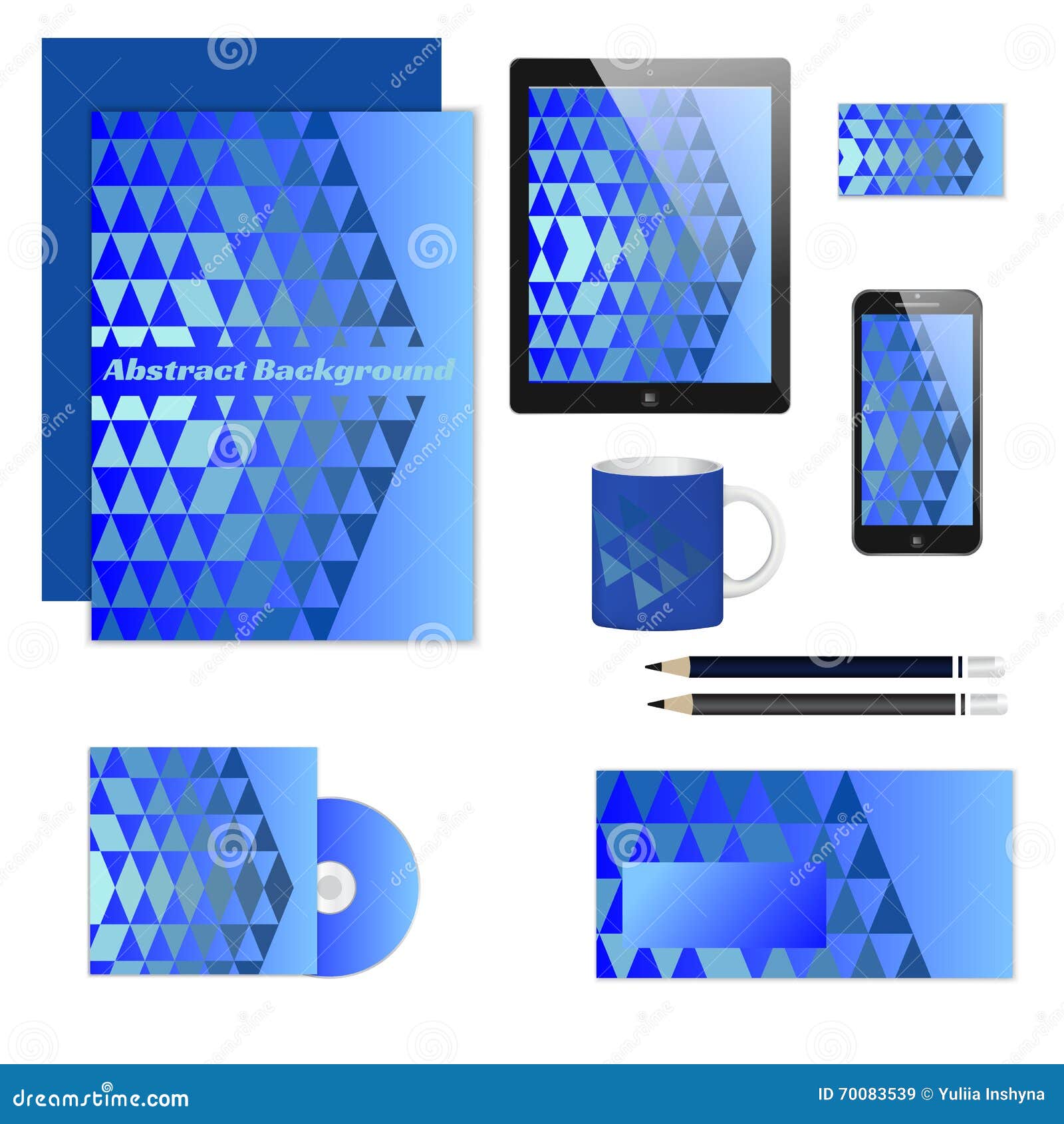 Corporate Style Design, Corporate Identity, Blue Triangles Stock Vector ...