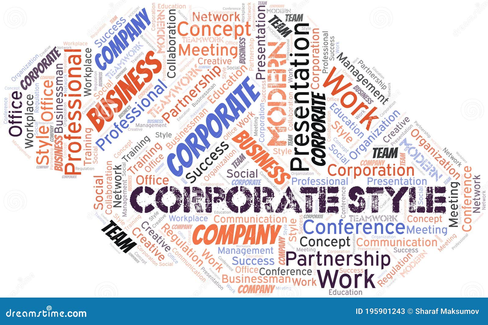 Corporate Style Vector Word Cloud, Made with Text only. Stock ...