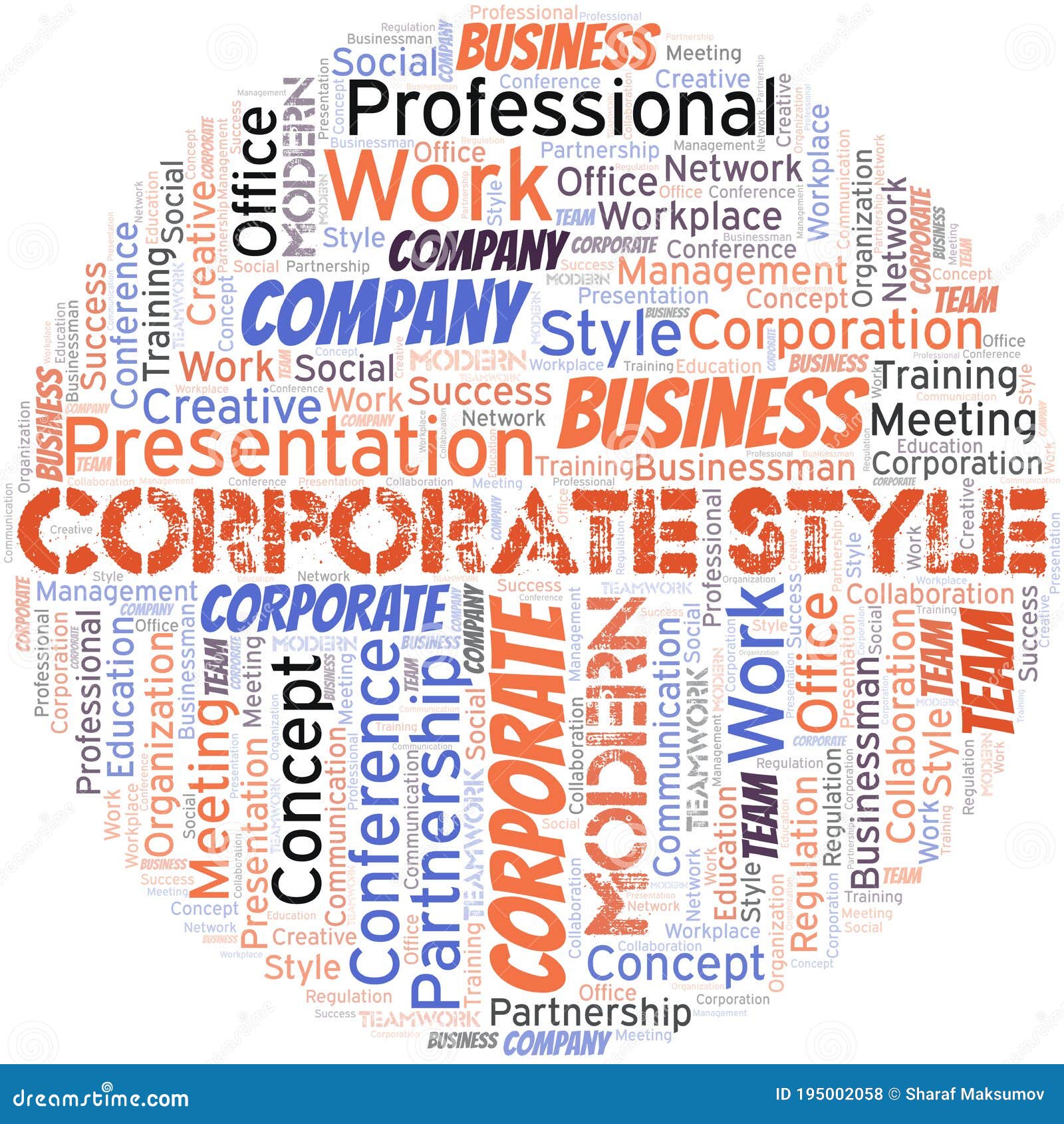 Corporate Style Vector Word Cloud, Made with Text only. Stock ...