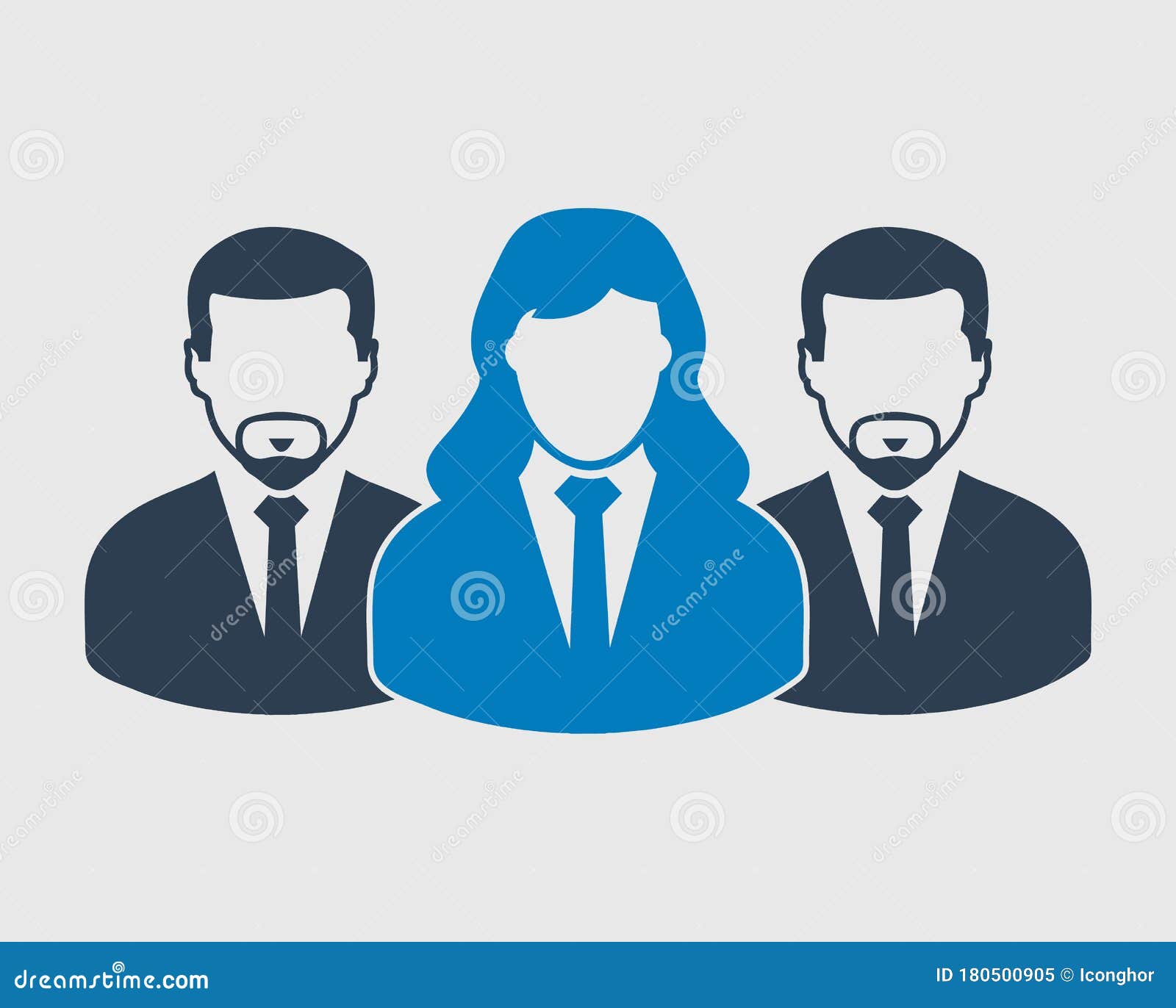 Corporate Team Icon. Employees Behind the Leader. Flat Style Vector EPS ...