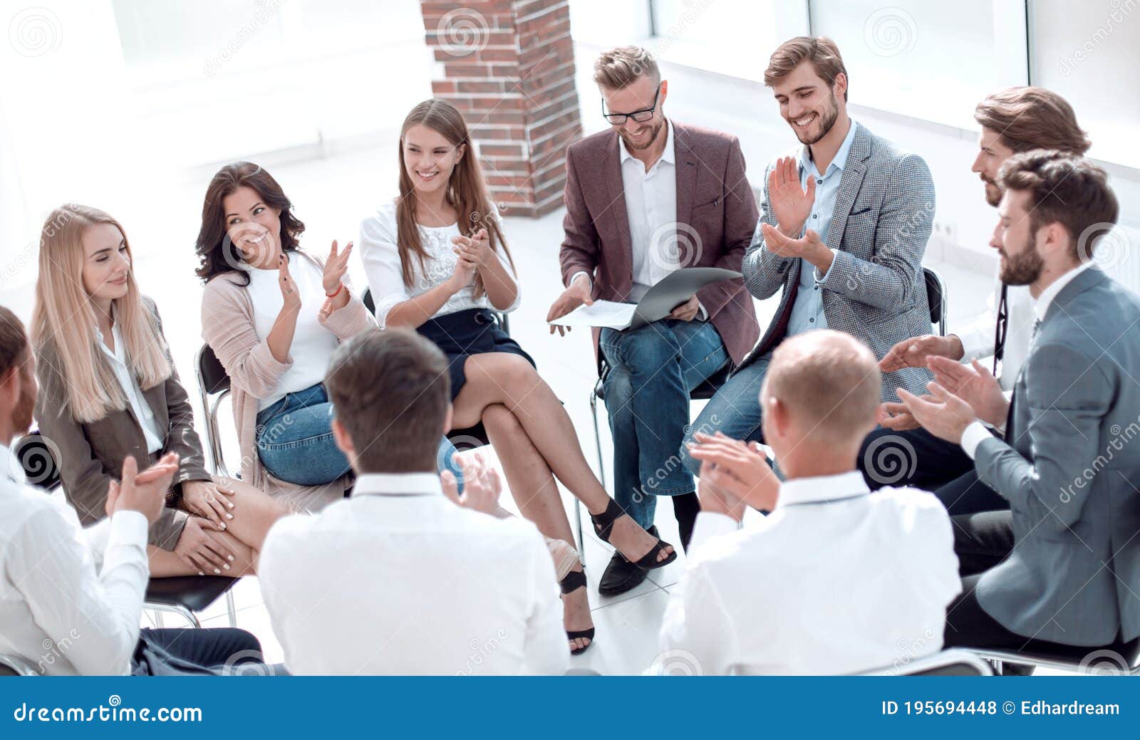 Corporate Team Votes during a Business Meeting. Stock Photo - Image of ...