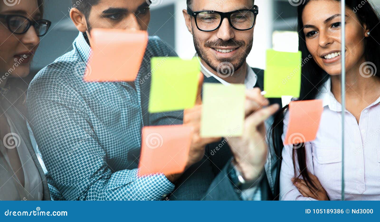 Corporate Teamworking Colleagues in Modern Office Stock Photo - Image ...