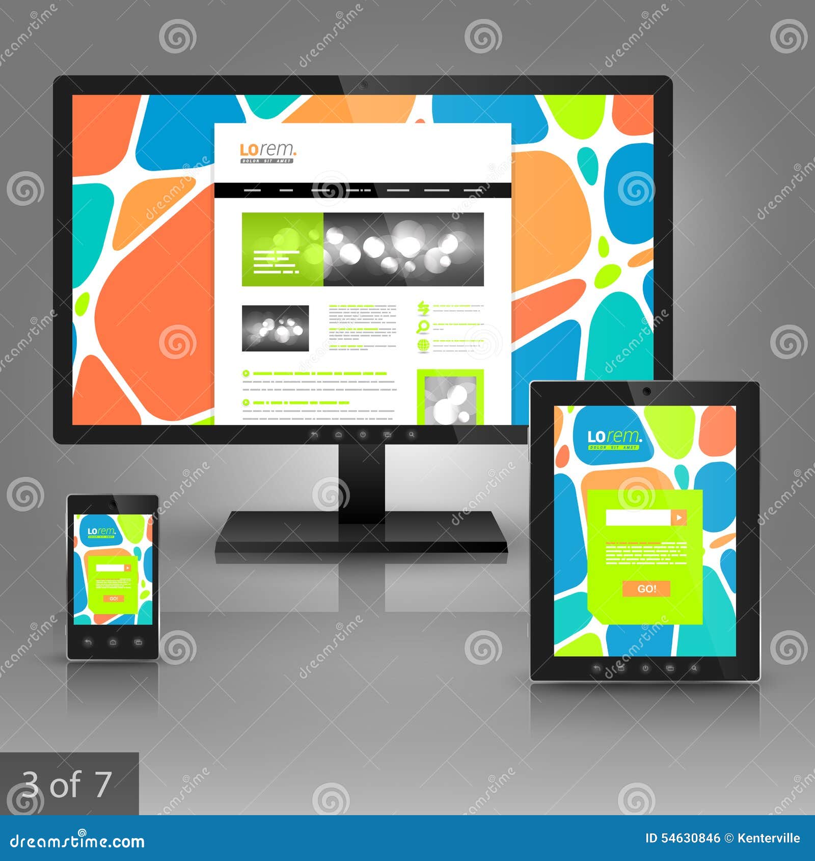 Corporate Template Design with Applications Stock Vector - Illustration ...
