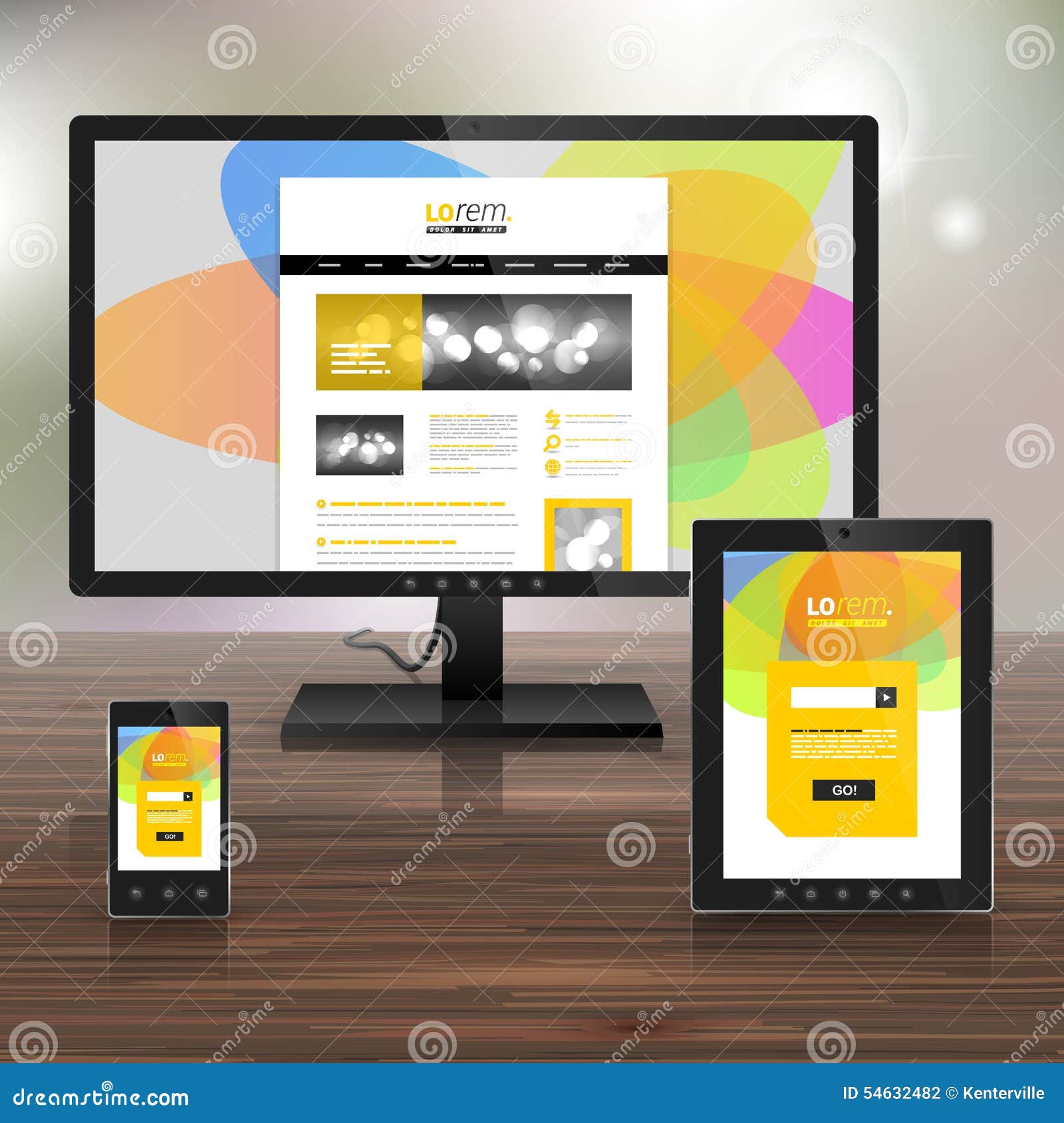 Corporate Template Design with Applications Stock Vector - Illustration ...