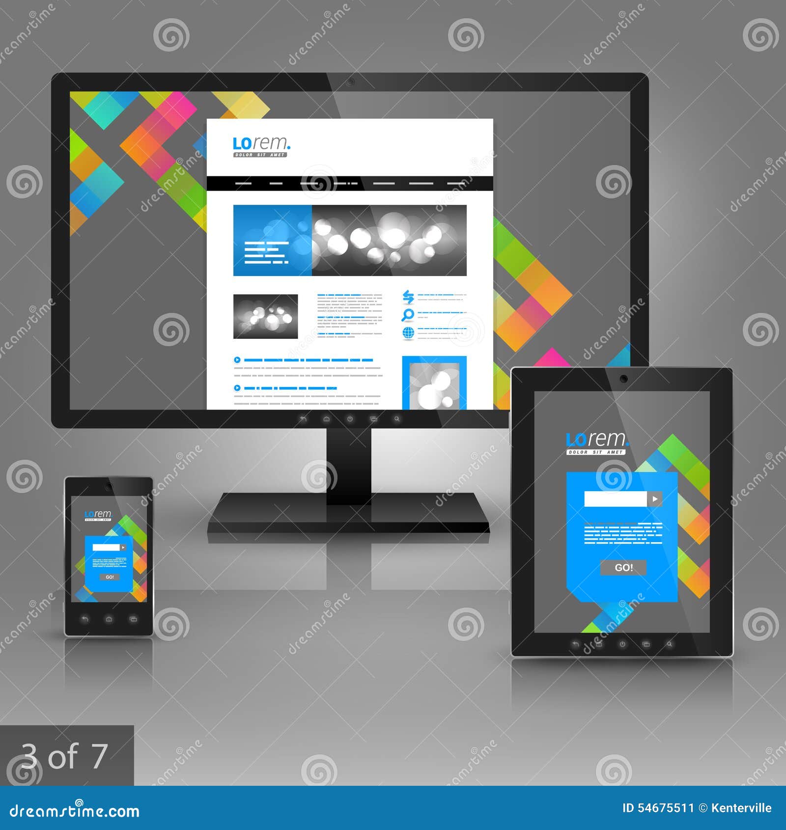 Corporate Template Design with Applications Stock Vector - Illustration ...