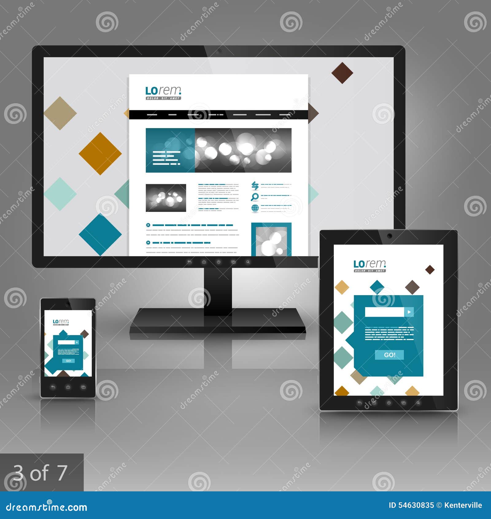 Corporate Template Design with Applications Stock Vector - Illustration ...