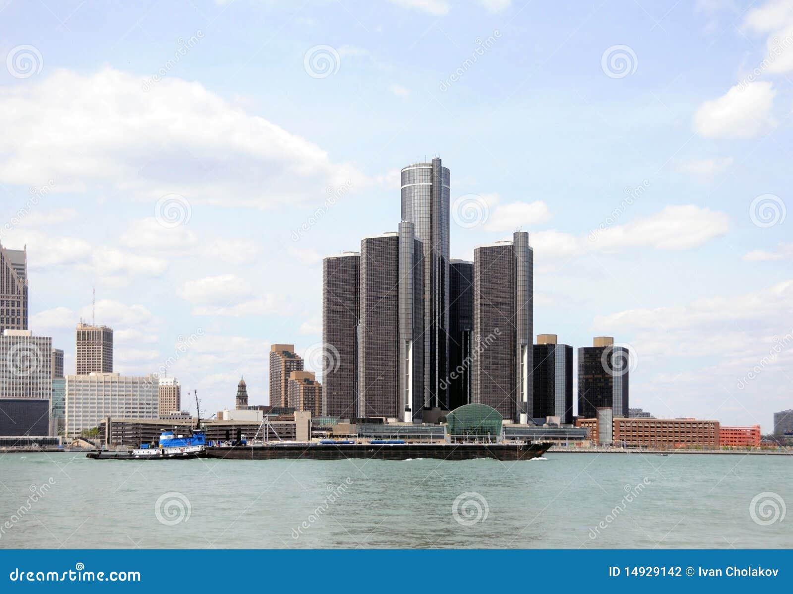 Corporate towers stock photo. Image of detroit, waterfront - 14929142