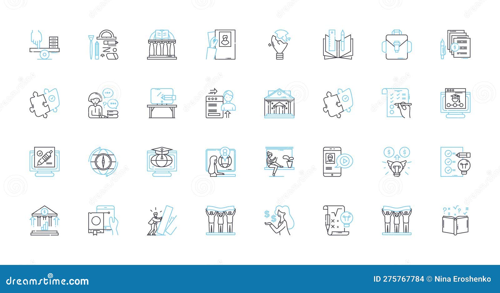 Corporate Training Linear Icons Set. Development, Growth, Learning ...