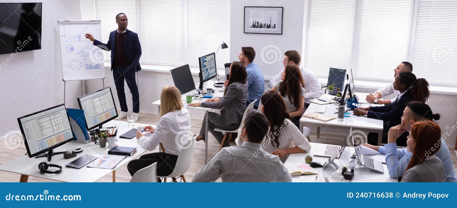 Corporate Training Presentation in Classroom Stock Photo - Image of chair, training: 240716638
