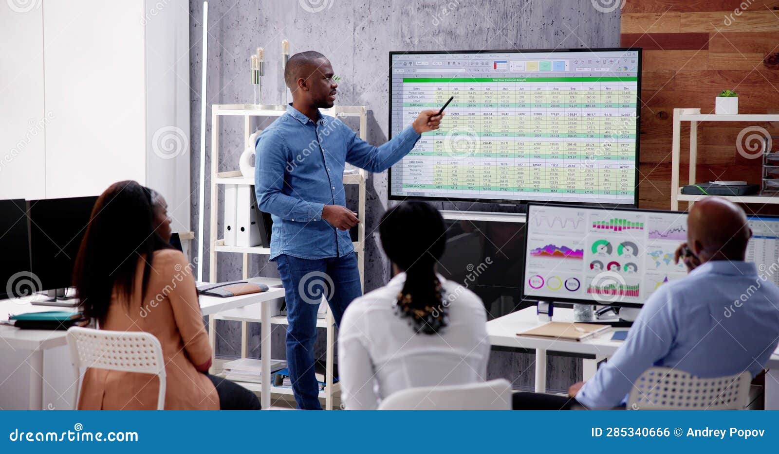 Corporate Training Presentation in Classroom Stock Photo - Image of monitor, american: 285340666
