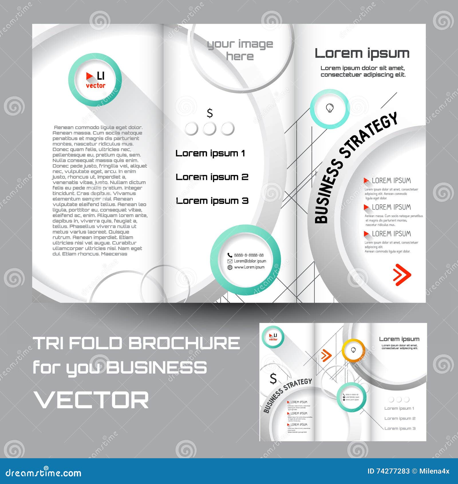 Corporate Tri Fold Brochure Vector Illustration Stock Vector ...