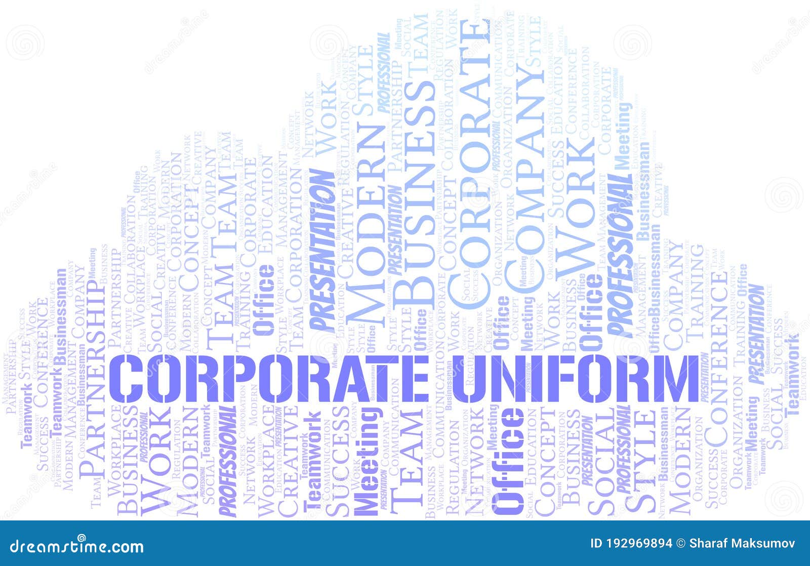 Corporate Uniform Vector Word Cloud Made With Text Only Stock Vector