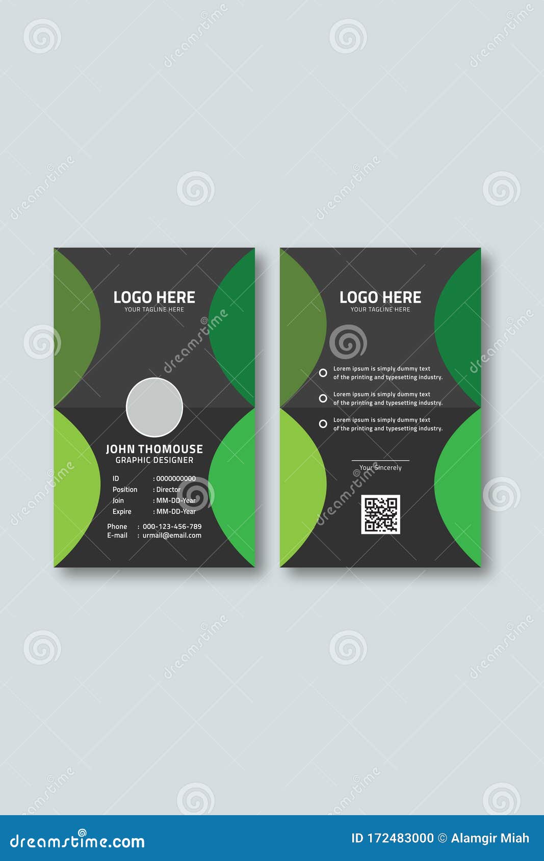 Vertical Id Card Template Stock Illustrations – 305 Vertical Id Card ...