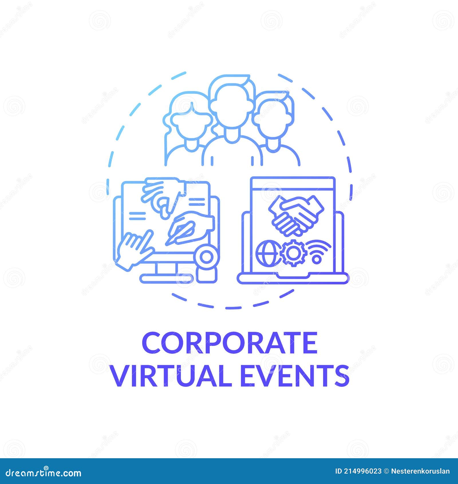 Corporate Virtual Events Concept Icon Stock Vector - Illustration of ...