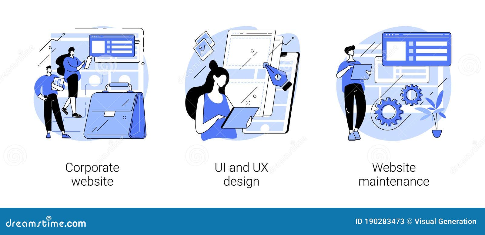 Corporate Website Abstract Concept Vector Illustrations. Stock Vector ...