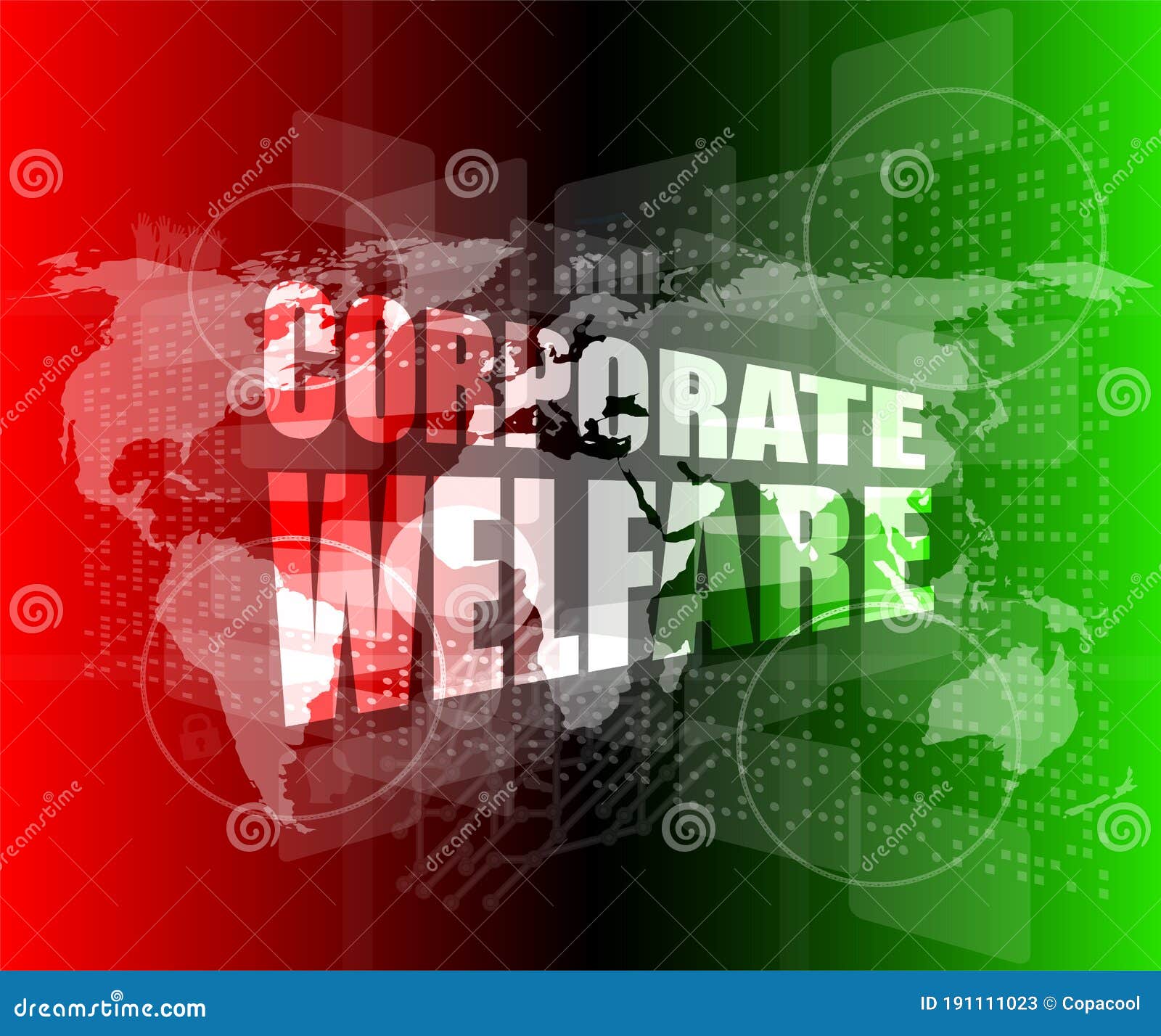 Corporate Welfare Word on Business Digital Screen Stock Image - Image ...