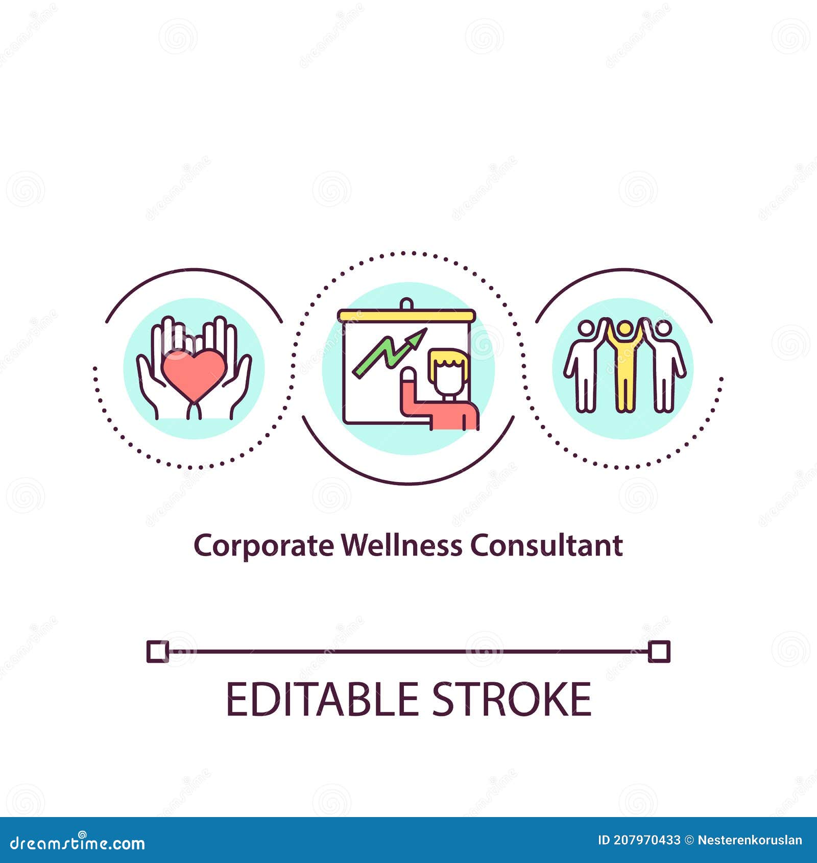 Corporate Wellness Consultant Concept Icon Stock Illustration ...
