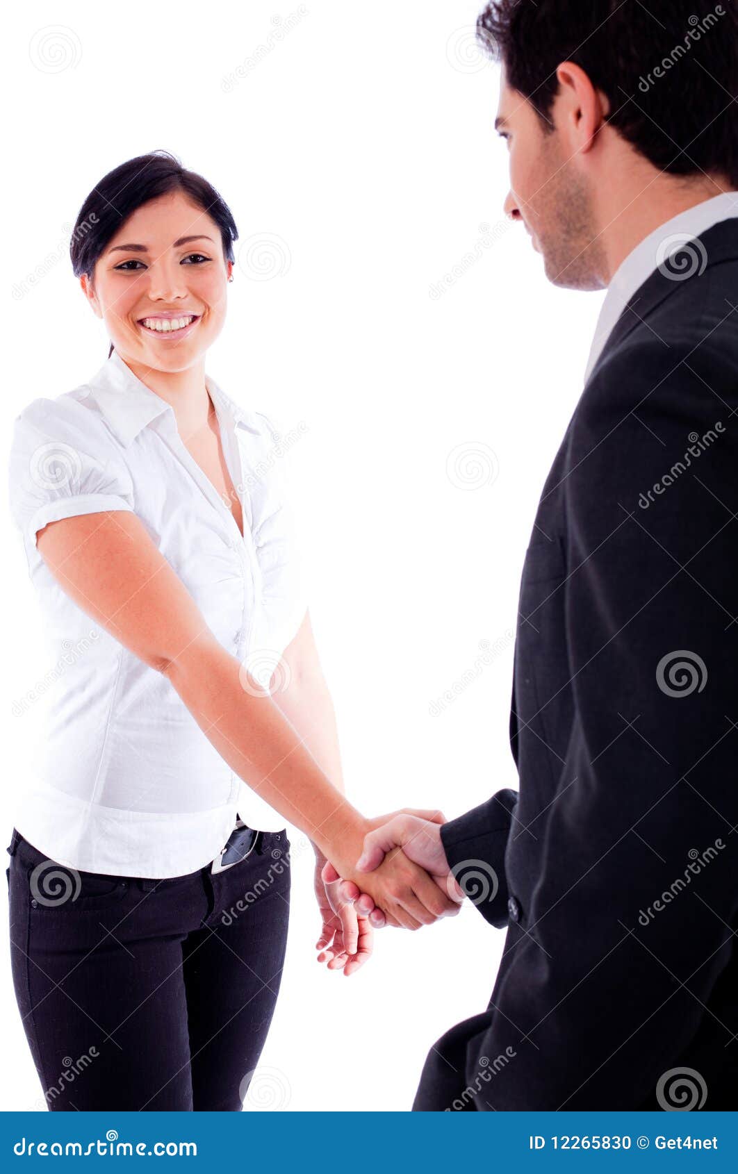 Corporate Woman Giving Shake Hands Stock Photo - Image of handshake ...