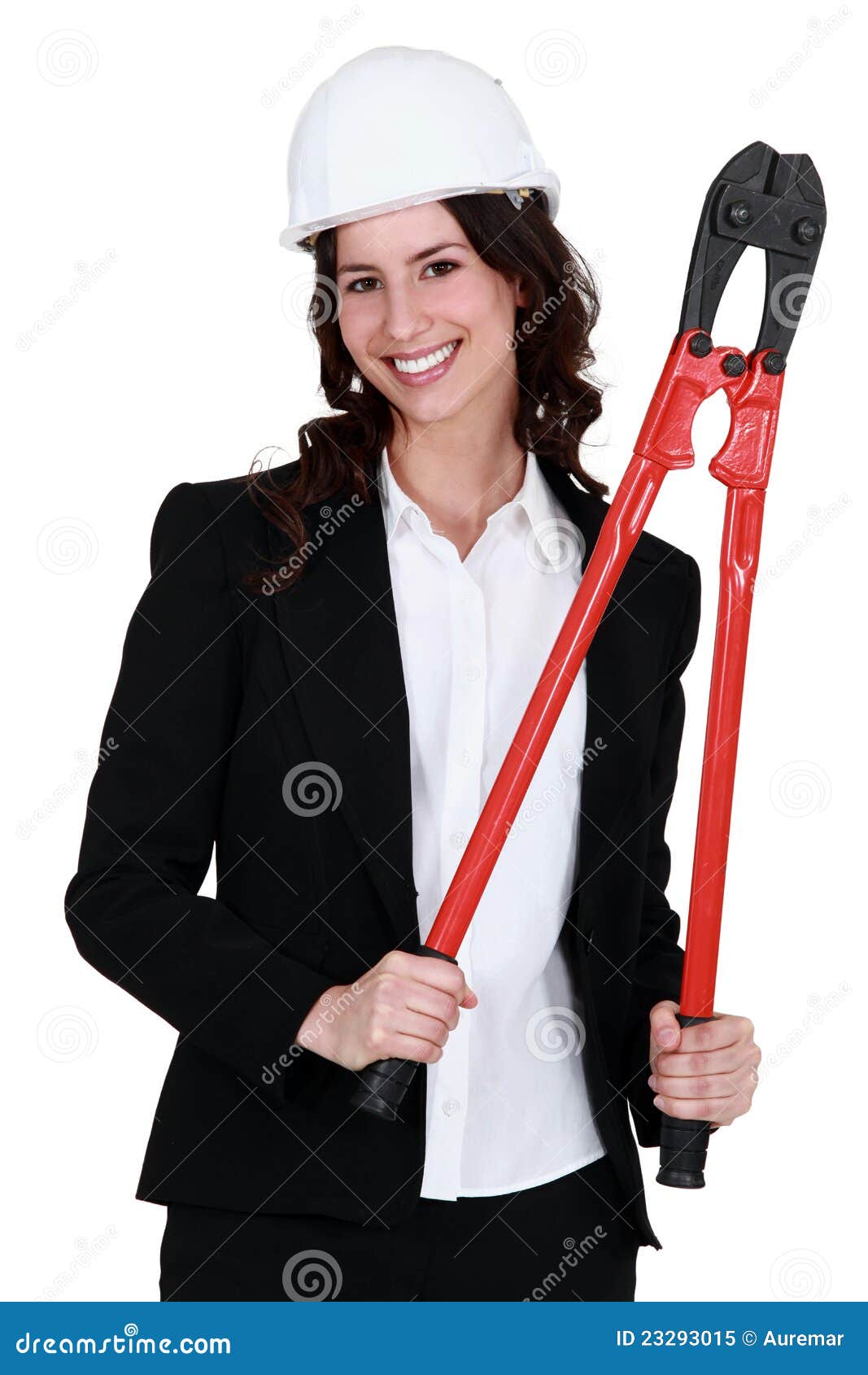 Corporate Woman Holding Pliers. Stock Image - Image of style, model ...