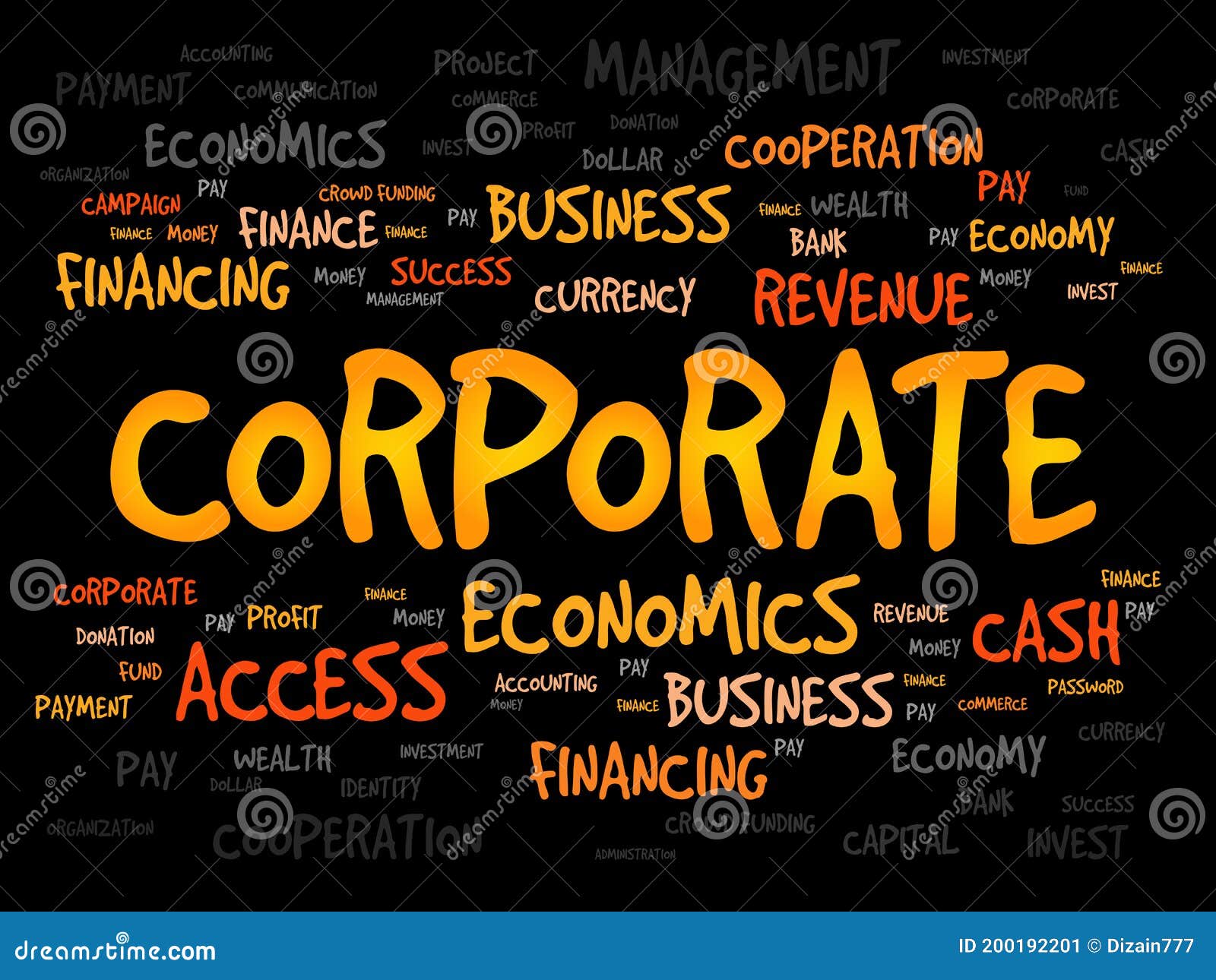 CORPORATE word cloud stock illustration. Illustration of finance ...