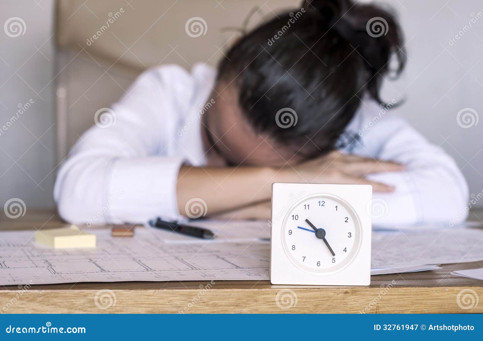 Corporate Worker Sleeping at the Office Stock Image - Image of person ...