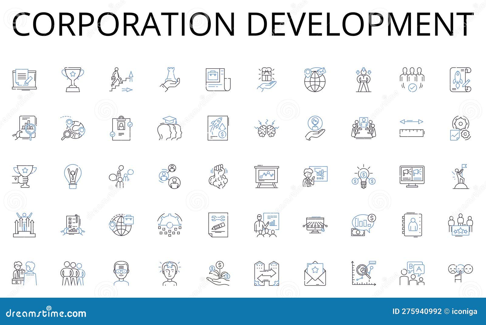 Corporation Development Line Icons Collection. Business Expansion ... Corporation Development Line Icons Collection. Business Expansion ...