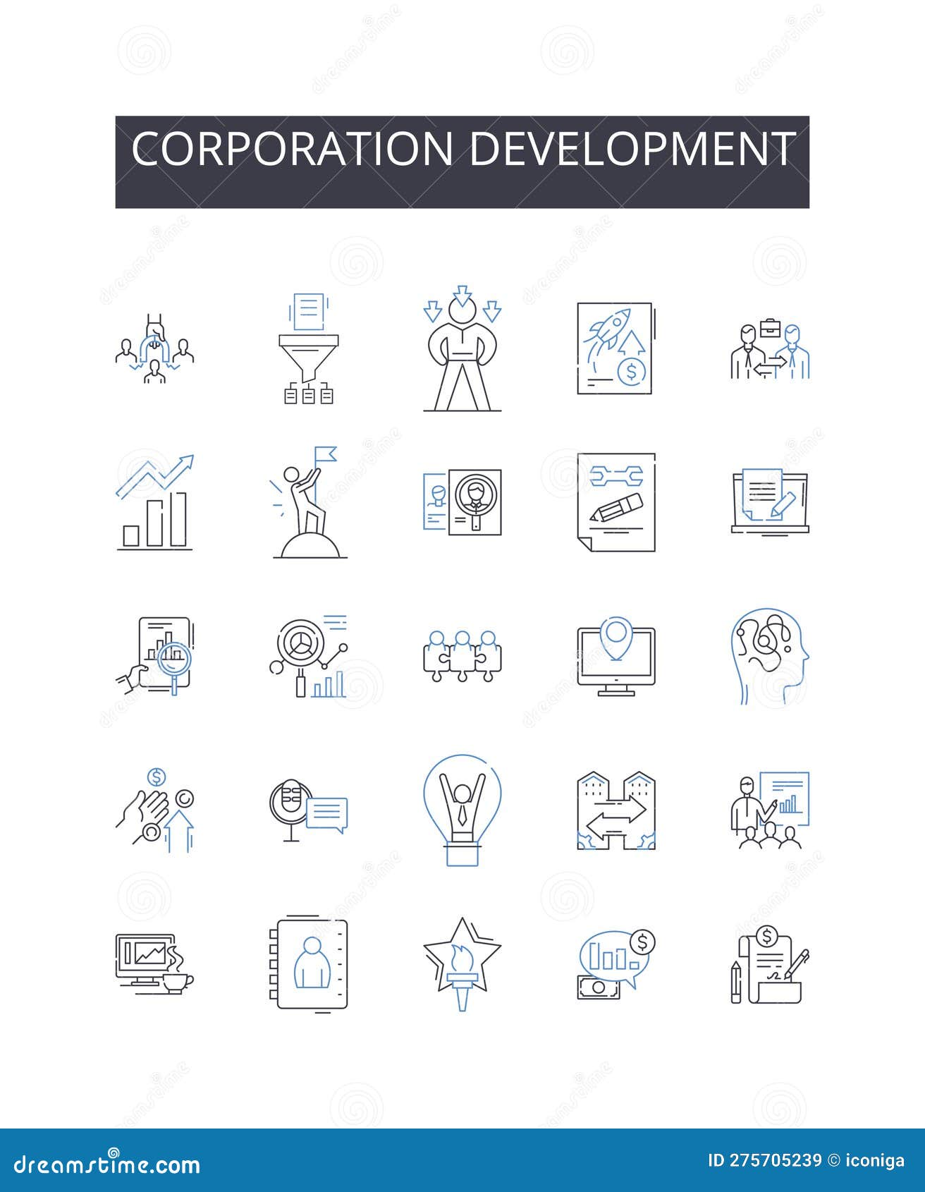 Corporation Development Line Icons Collection. Business Expansion ... Corporation Development Line Icons Collection. Business Expansion ...