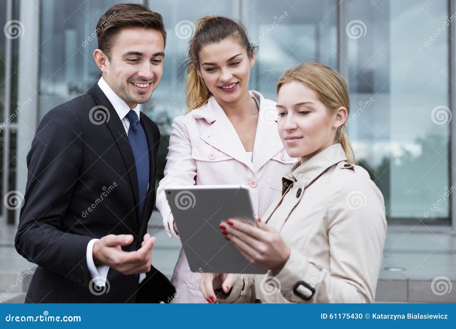 Corporation Employees with Tablet Stock Photo - Image of formal, agency ...