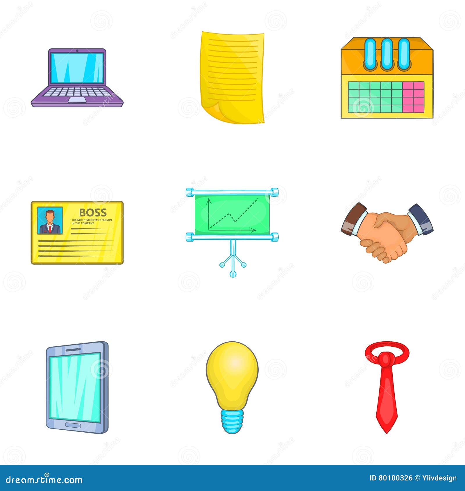 Corporation Icons Set, Cartoon Style Stock Vector - Illustration of ...