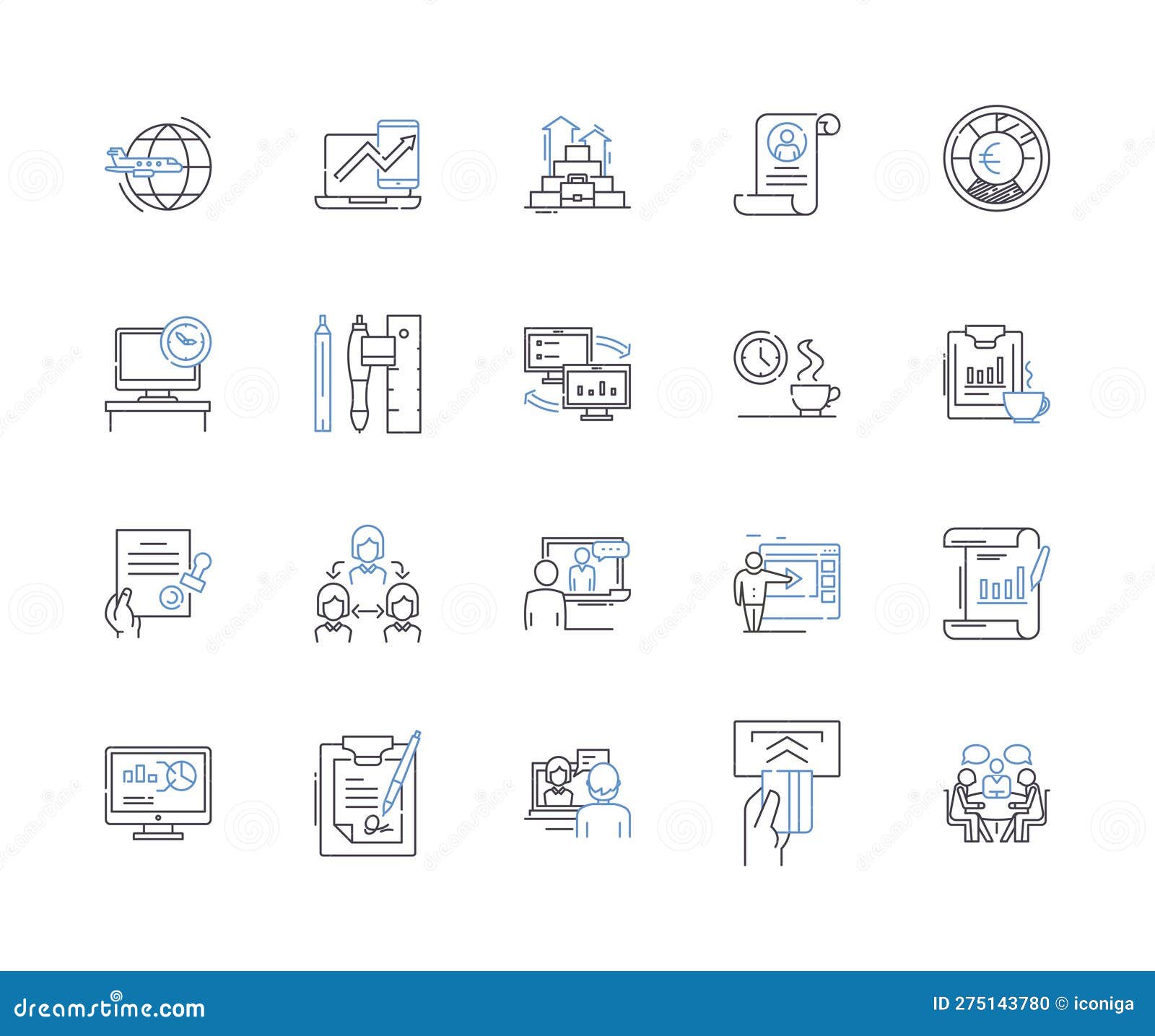 Corporation Management Line Icons Collection. Scheduling, Efficiency ... Corporation Management Line Icons Collection. Scheduling, Efficiency ...