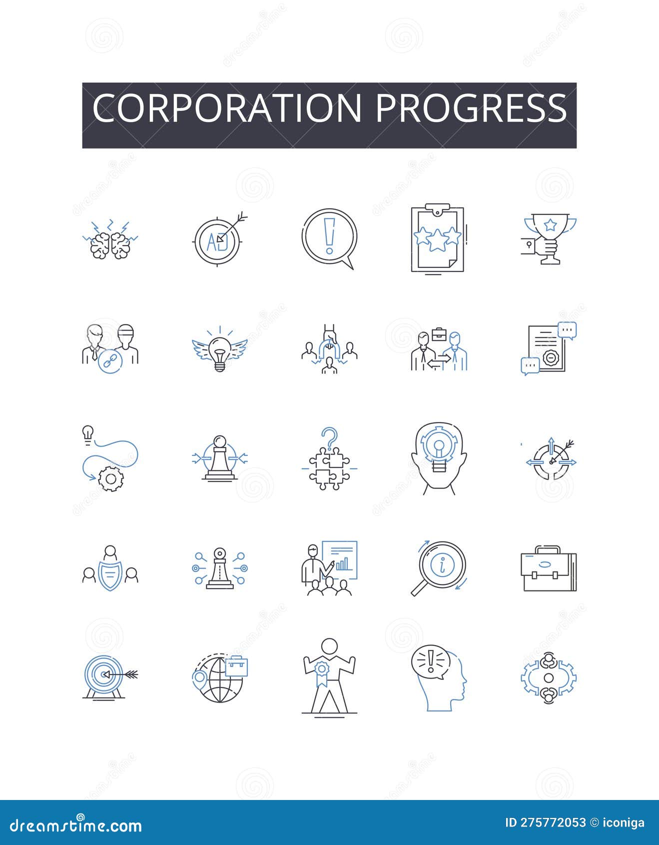 Conglomeration Expansion Line Icons Collection Agglomeration Mergers