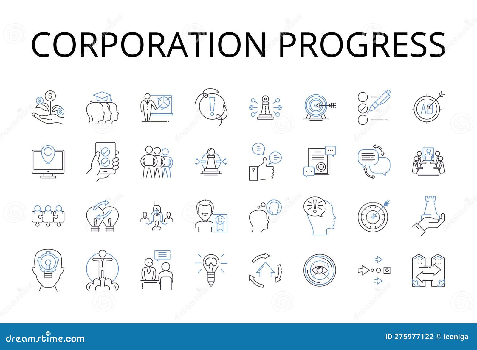 Conglomeration Expansion Line Icons Collection Agglomeration Mergers