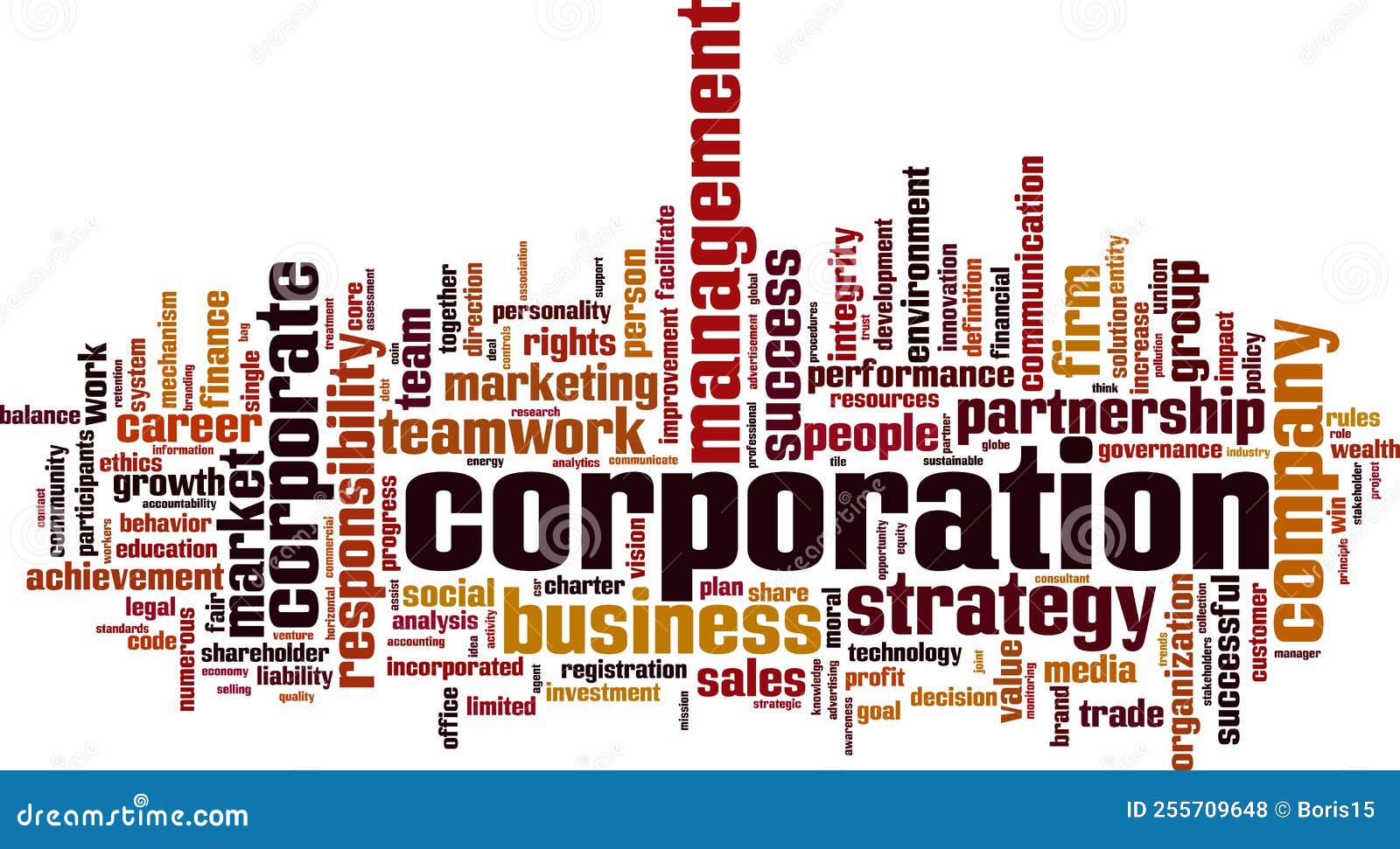Corporation word cloud stock vector. Illustration of management - 255709648
