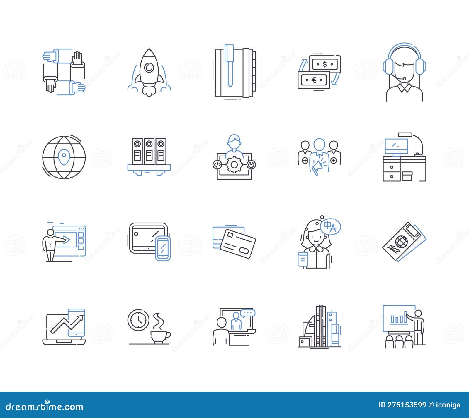 Corporation Workflow Outline Icons Collection Corporate Workflow