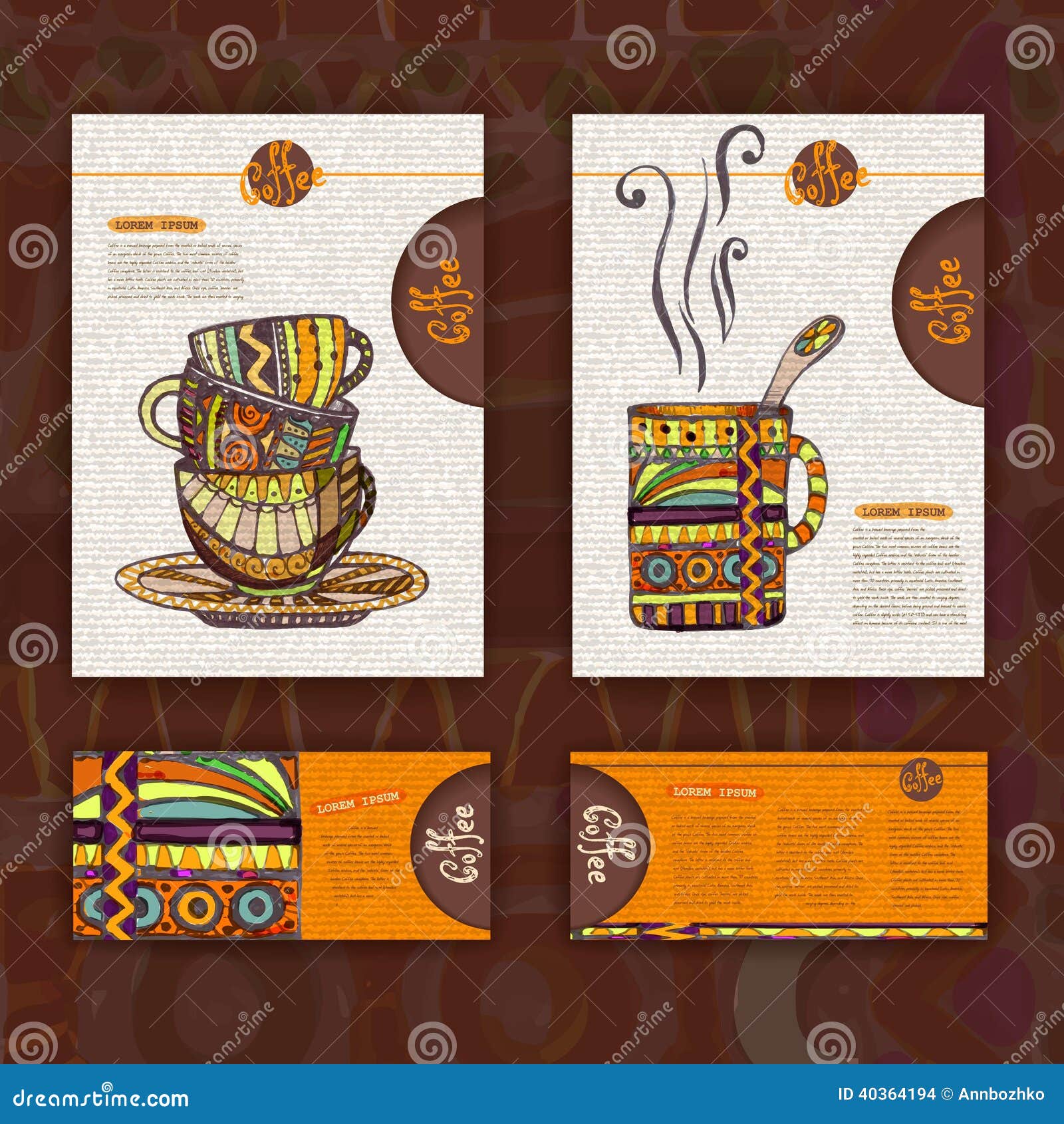 Corporative Identity. Cup of Coffee Stock Vector - Illustration of ...