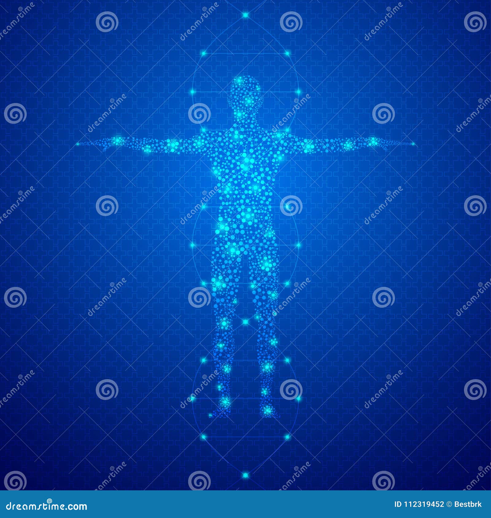Corps Humain Abstrait Avec De L'ADN De Molécules Illustration Stock ...