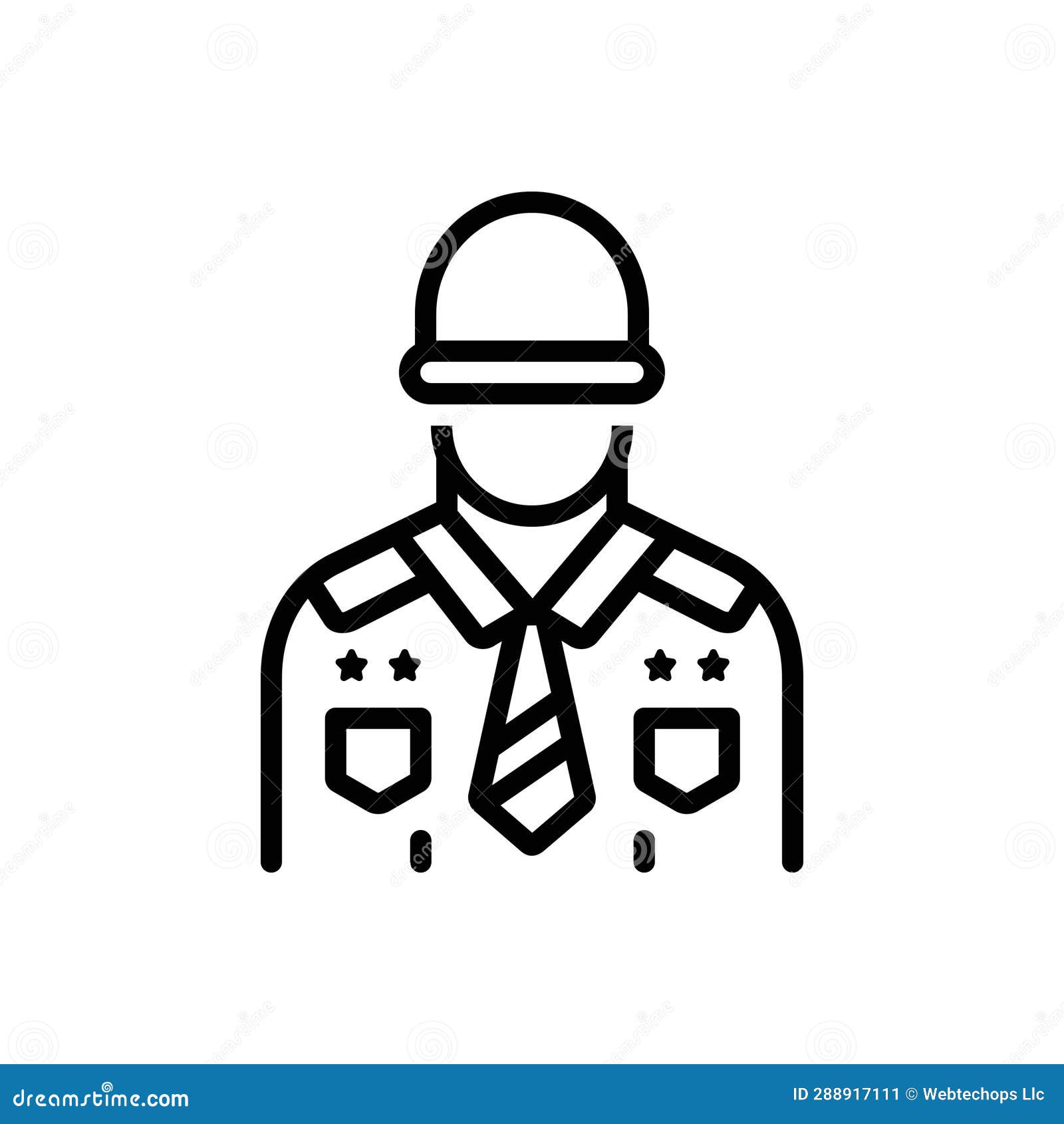 Black Line Icon for Corps, Solider and Force Stock Vector ...