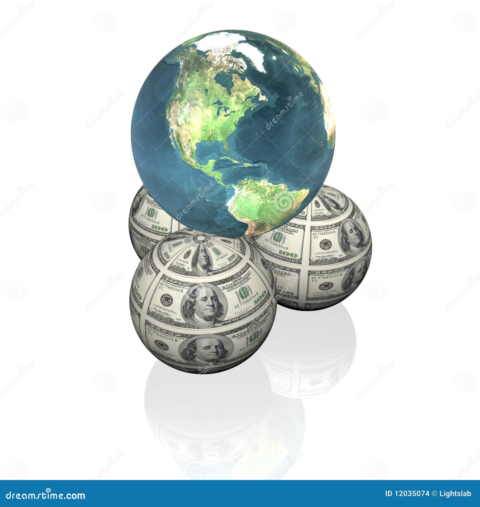 Corps Ronds Avec 100 Notes De Dollar US Illustration Stock ...