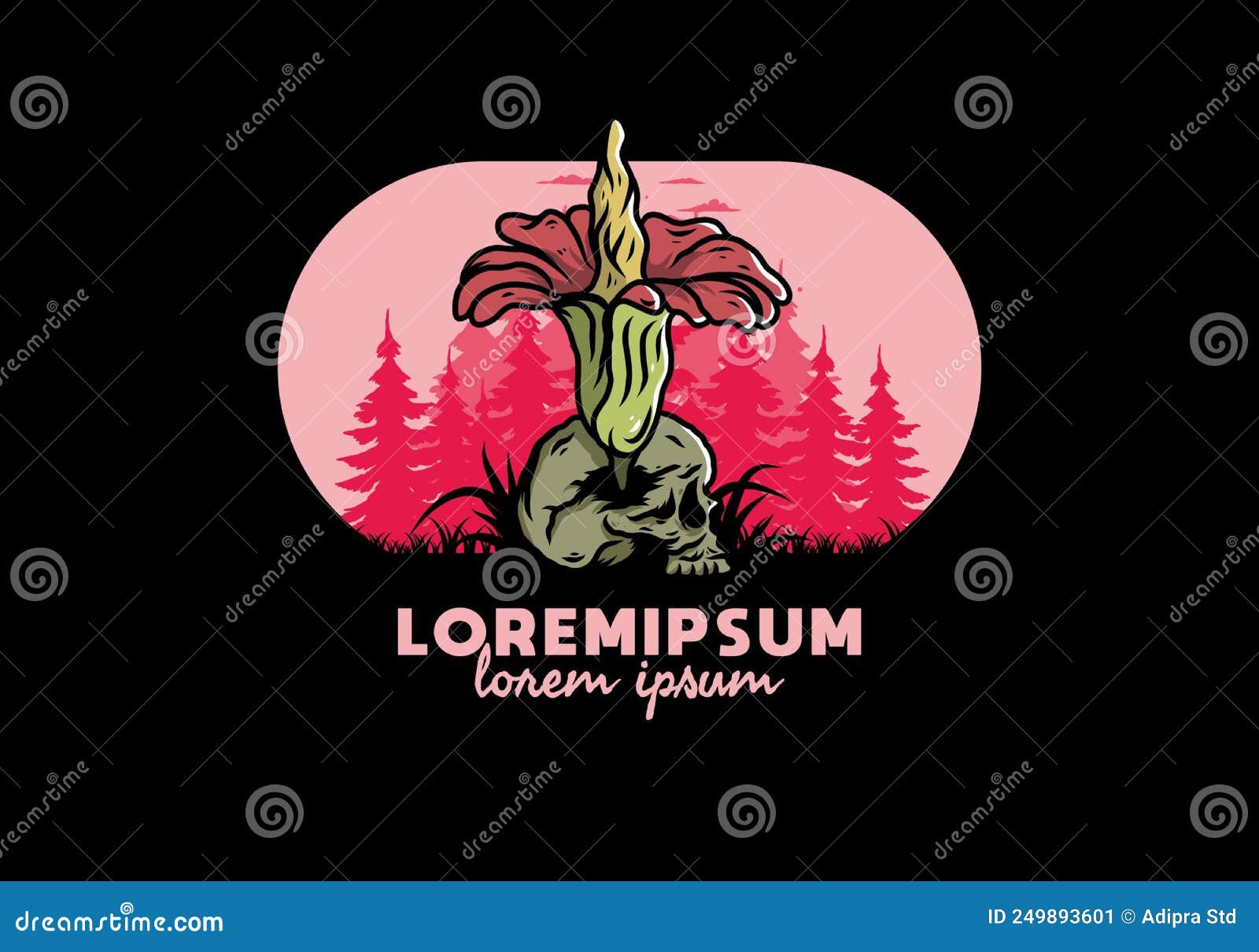 Corpse Flower Growing on the Skull Illustration Stock Vector ... Corpse Flower Growing on the Skull Illustration Stock Vector ...