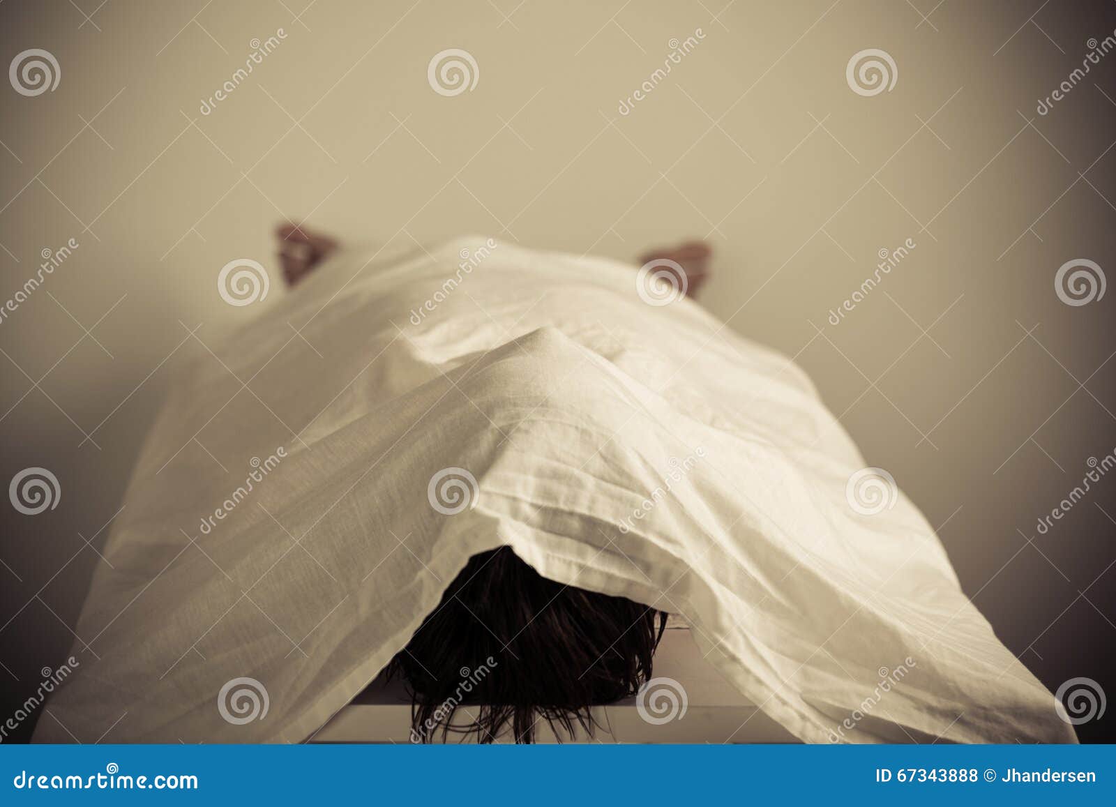 Corpse Lying Inside A Morgue With Cover Stock Photography ...