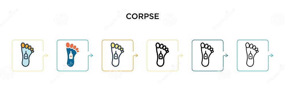 Corpse Vector Icon in 6 Different Modern Styles. Black, Two Colored ...