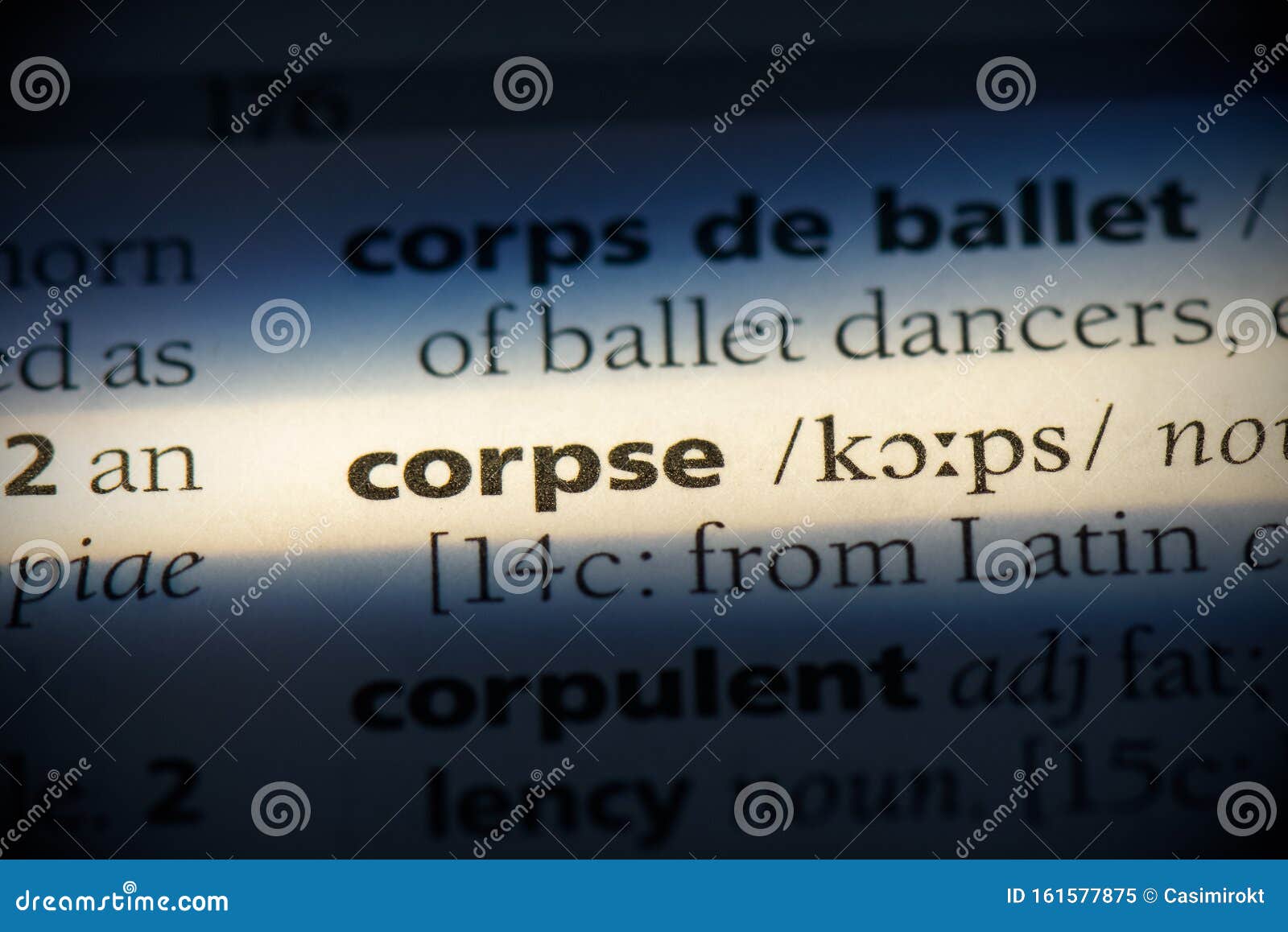 Corpse stock image. Image of word, linguistic, page - 161577875