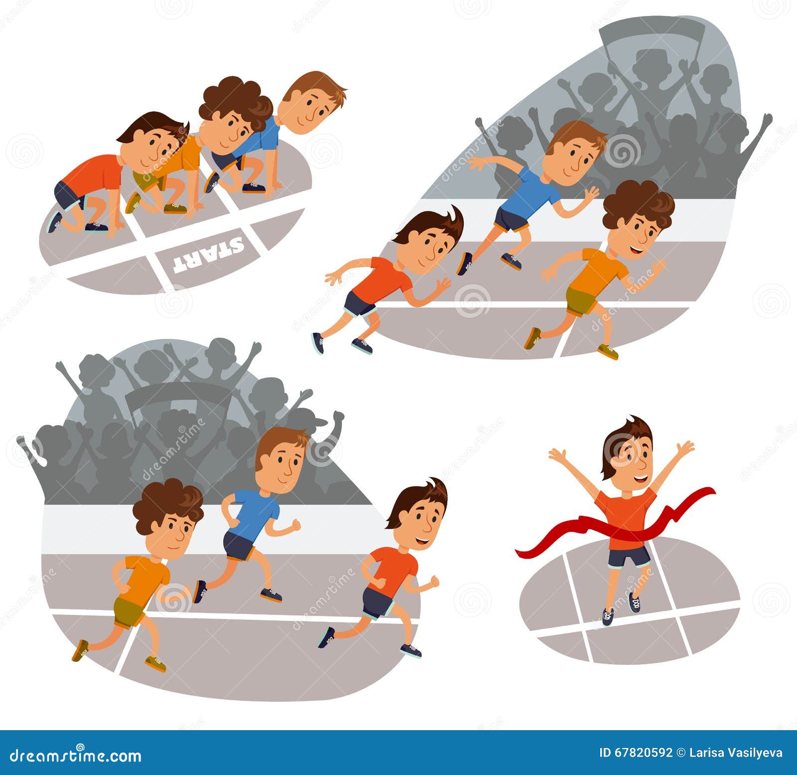 Corra La Carrera Competencia Corriente Ilustración del Vector ...