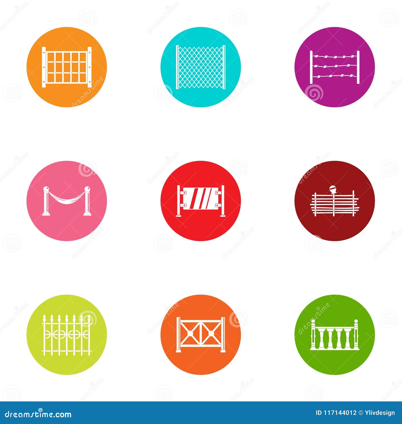 Corral Icons Set, Flat Style Stock Vector - Illustration of ...