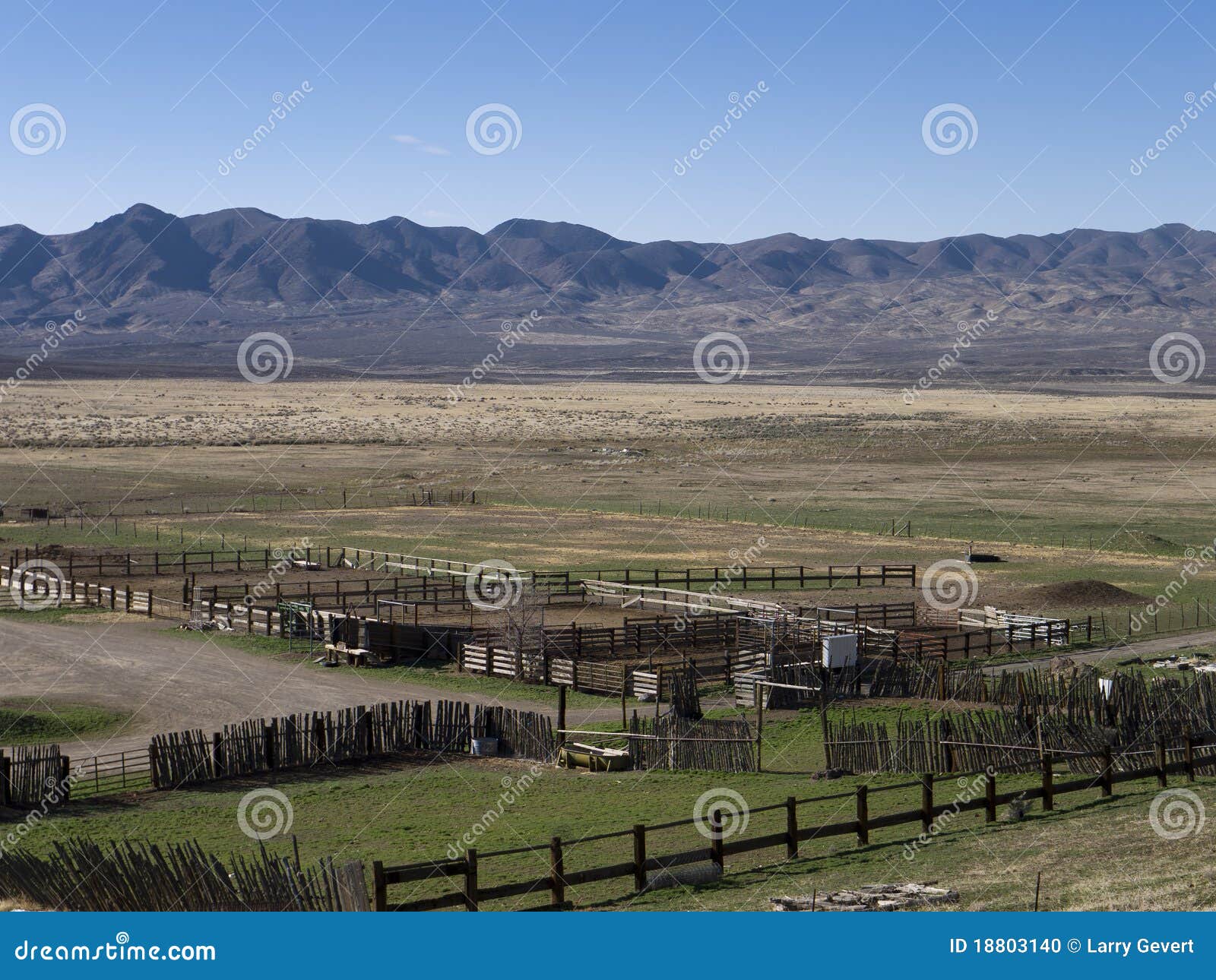 Corral and Ranch Land in North Central Nevada Stock Photo - Image of ...